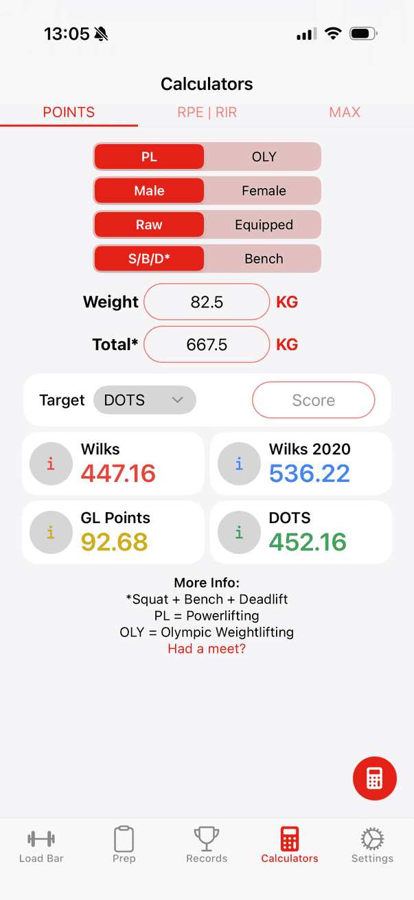 Track your powerlifting performance with DOTS and Wilks scoring plus ...